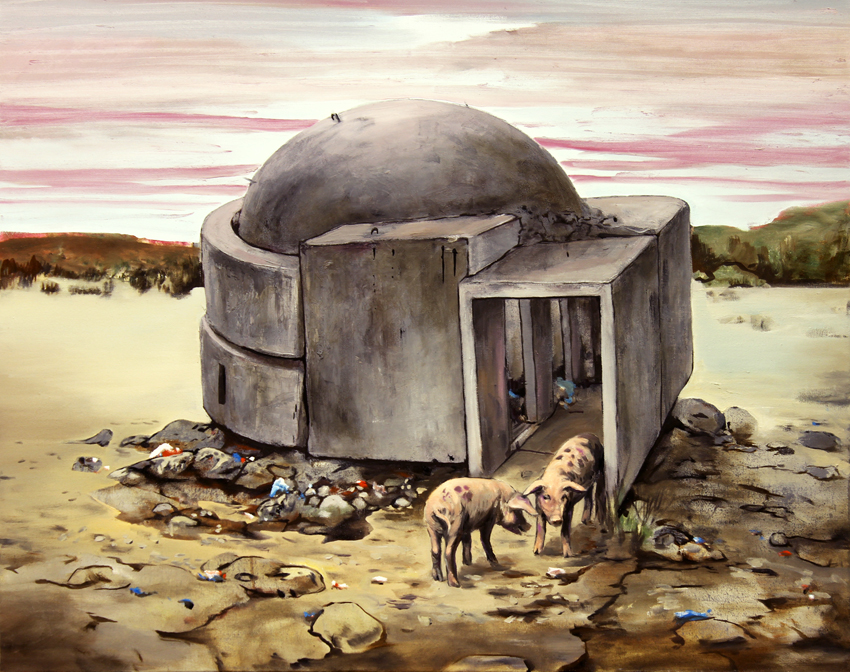 Bunker, 2011, Öl/Lwd., 80 x 100 cm – Hartmut Kiewert